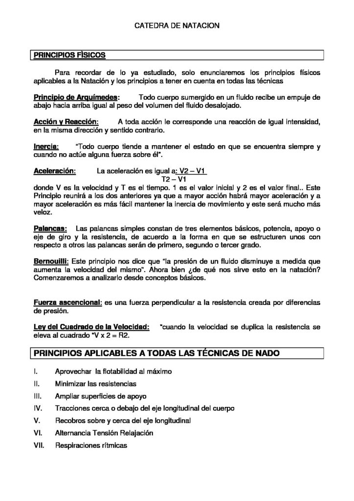 Principios Fisicos en la Natacion – Natación Venezuela 1968 por Roberto ...